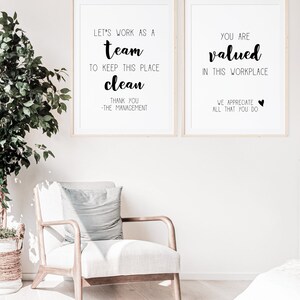 Set of 2 Breakroom Art, Office Wall Art, Office Art, Set of 2 Office ...