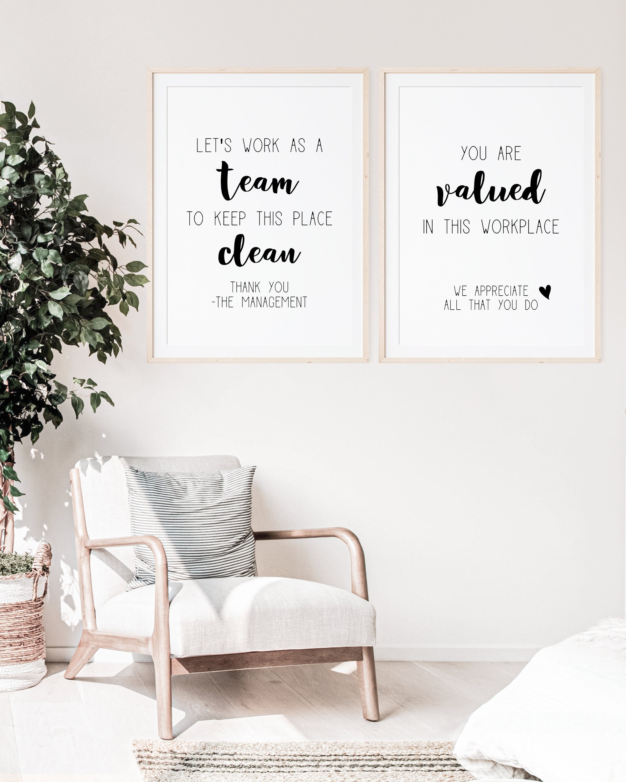 Set of 2 Breakroom Art, Office Wall Art, Office Art, Set of 2 Office ...