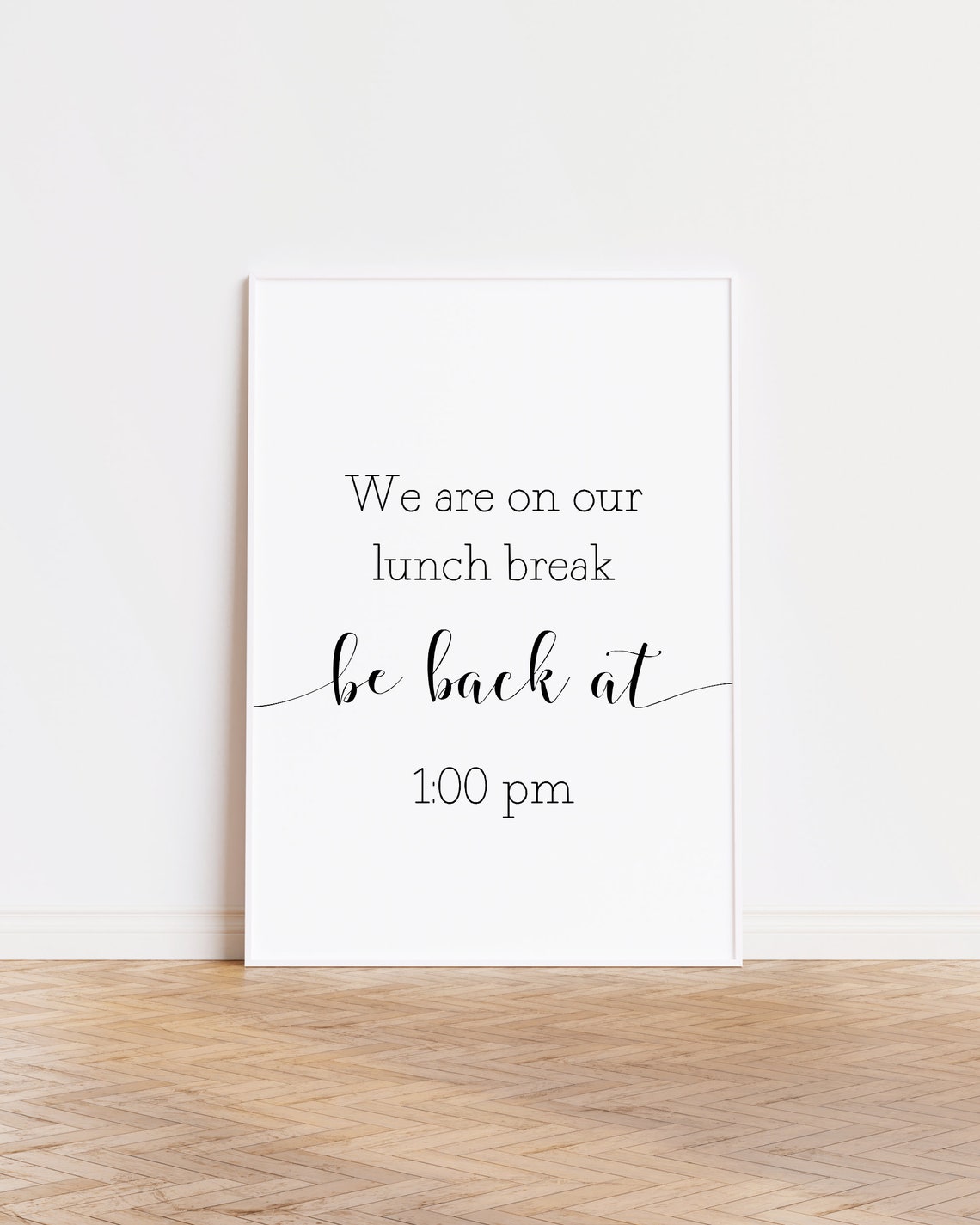 We Are on Our Lunch Break, Be Back at 1:00, Lunch Break Sign, Be Back ...