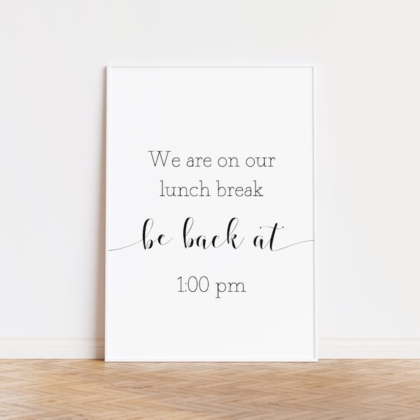 Out to Lunch Be Back at Sign - Etsy