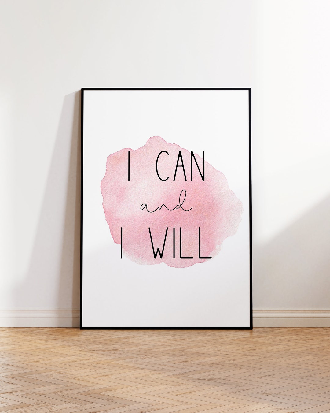 I Can and I Will, Motivational Quote, Pink Quote, Printable Wall Art ...