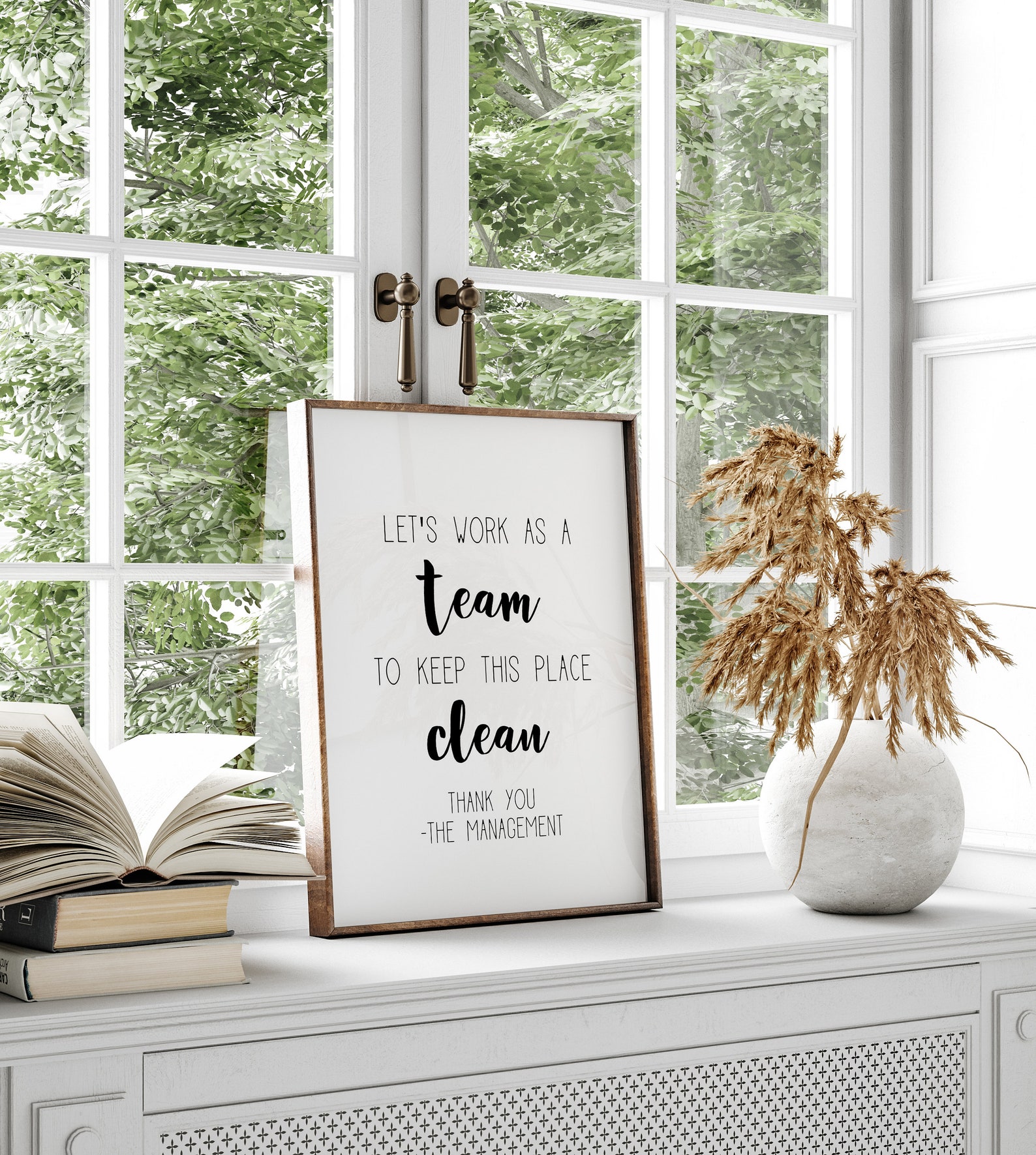 Lets Work as a Team to Keep This Place Clean Office Art - Etsy