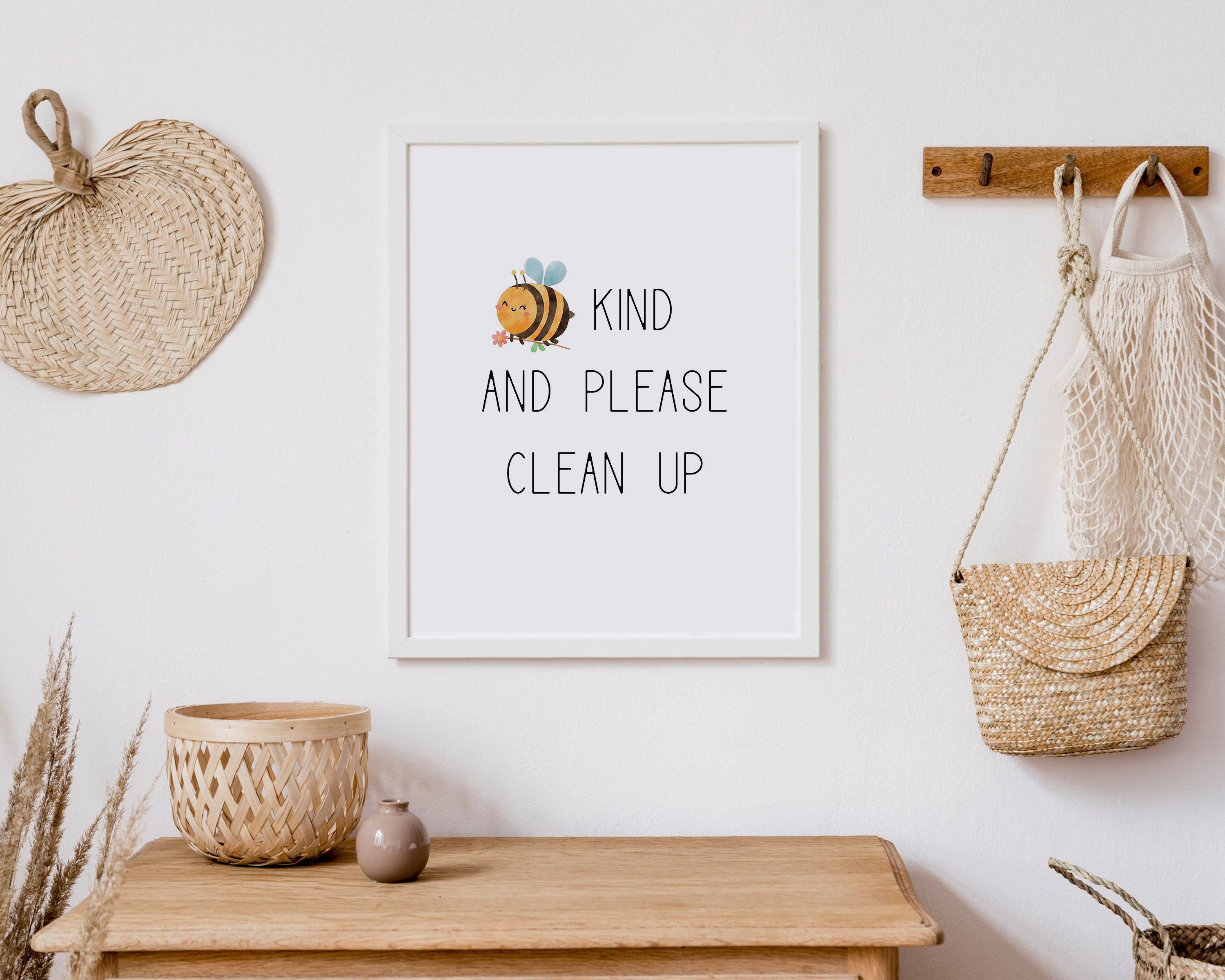 Bee Kind, Be Kind, Please Clean Up, Clean up Sign, Clean up Printable ...
