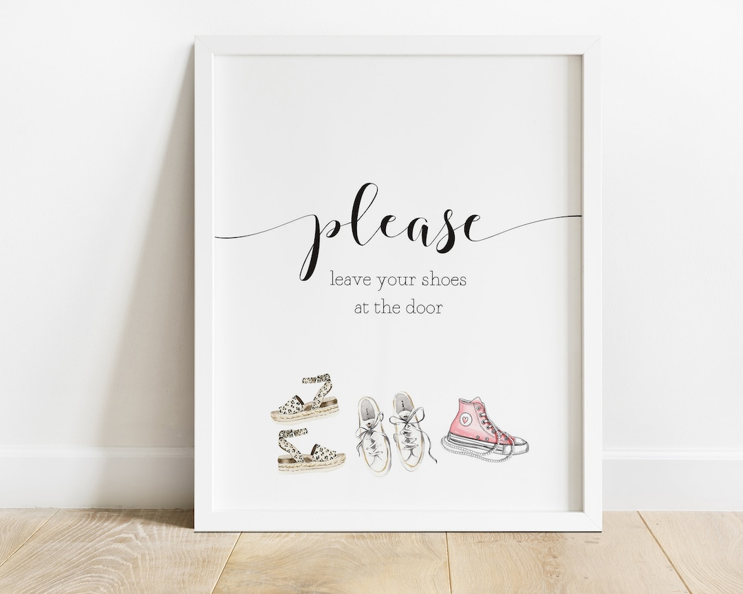 Please Leave Your Shoes at the Door, No Shoes Sign, Shoes off Sign ...