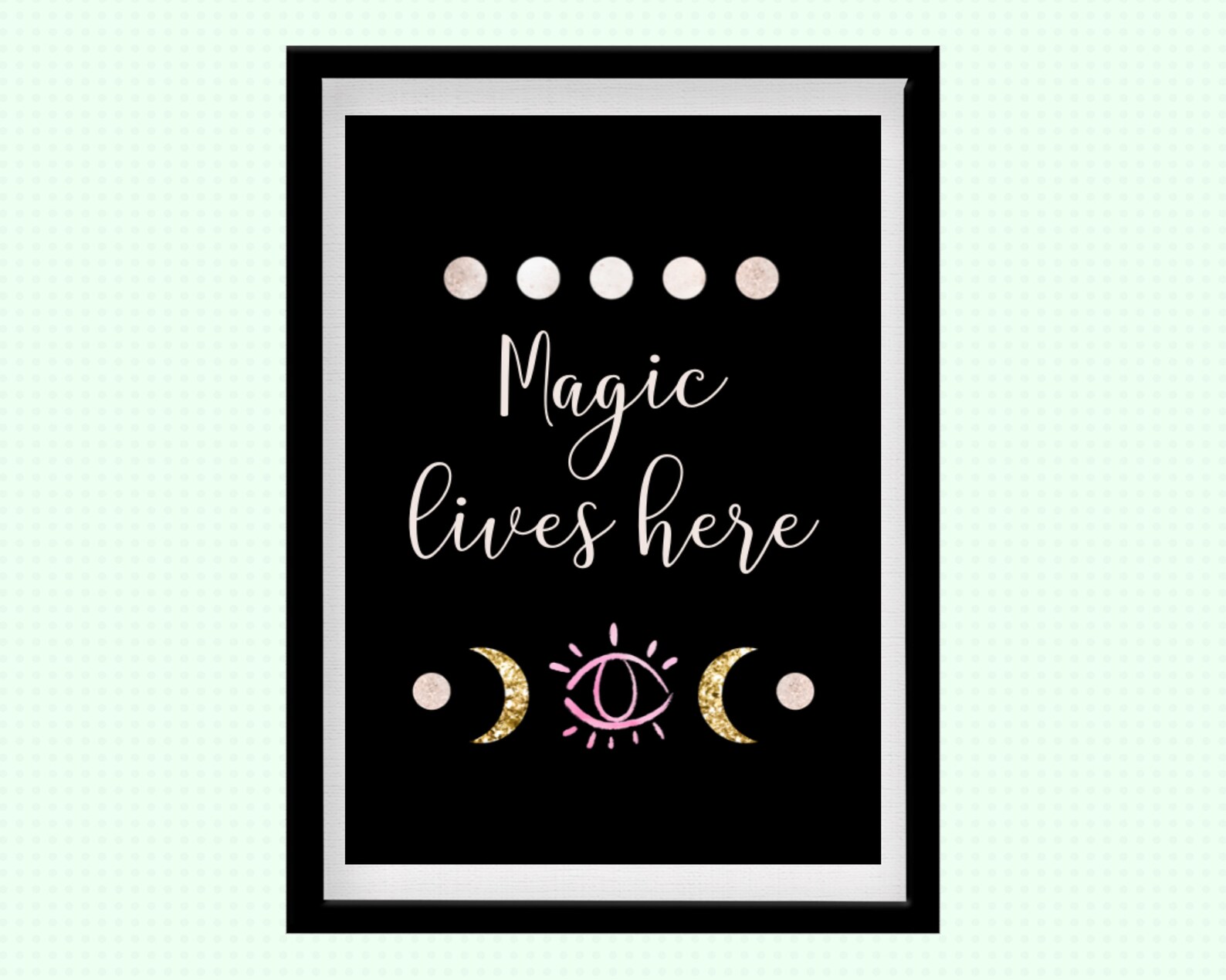 Magic lives here magic print magic quote printable art | Etsy