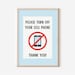 Please Turn off Your Cell Phone Thank You, Cell Phone off Sign, No Cell ...
