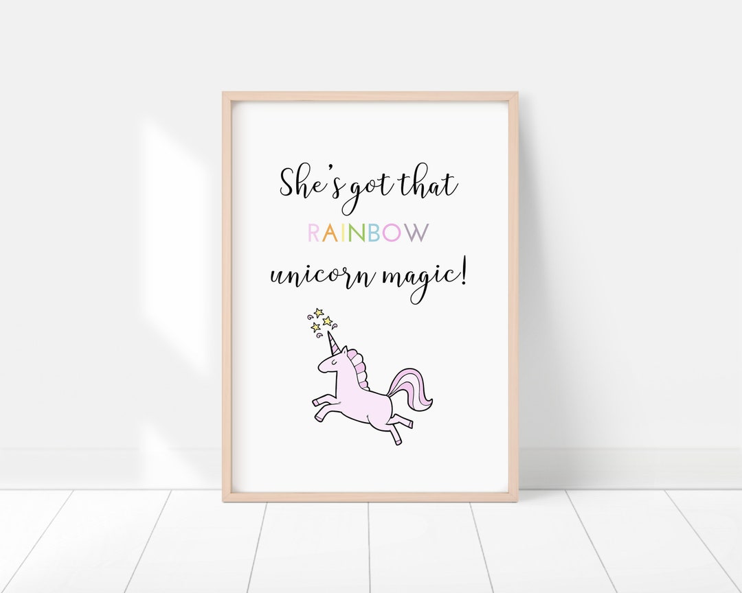 Rainbow Unicorn Magic, Unicorn Wall Art, Unicorn Printable, Printable ...