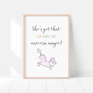 Rainbow Unicorn Magic, Unicorn Wall Art, Unicorn Printable, Printable ...
