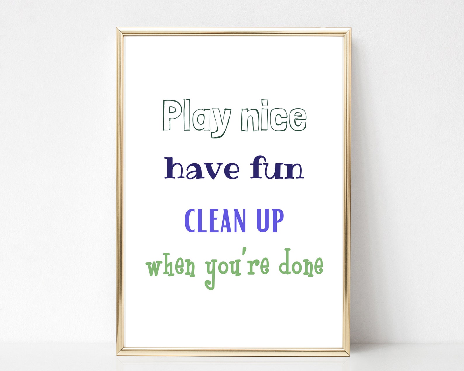 Play nice have fun clean up when you're done playroom | Etsy