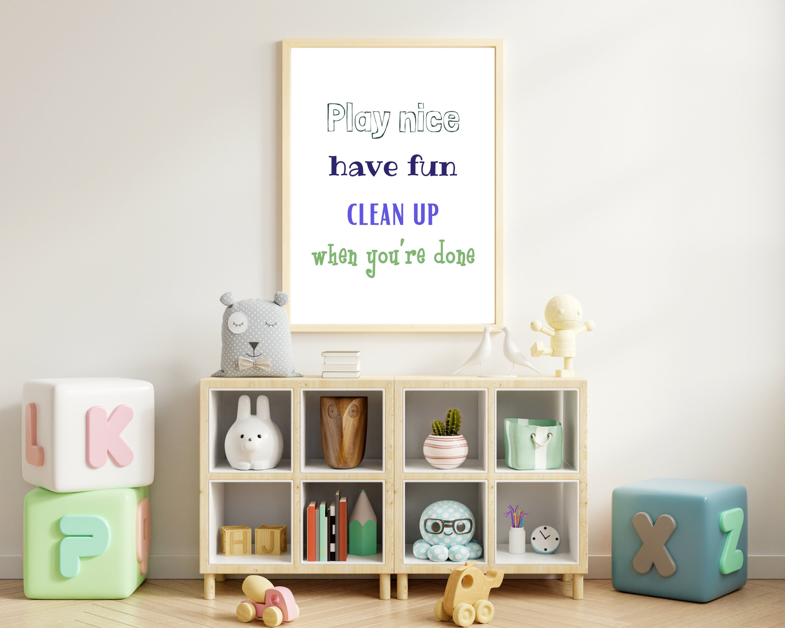 Play Nice Have Fun Clean up When You're Done, Playroom Sign, Playroom ...