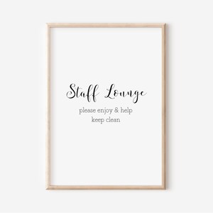 Staff Lounge Sign Office Wall Art Office Art Office Signs - Etsy