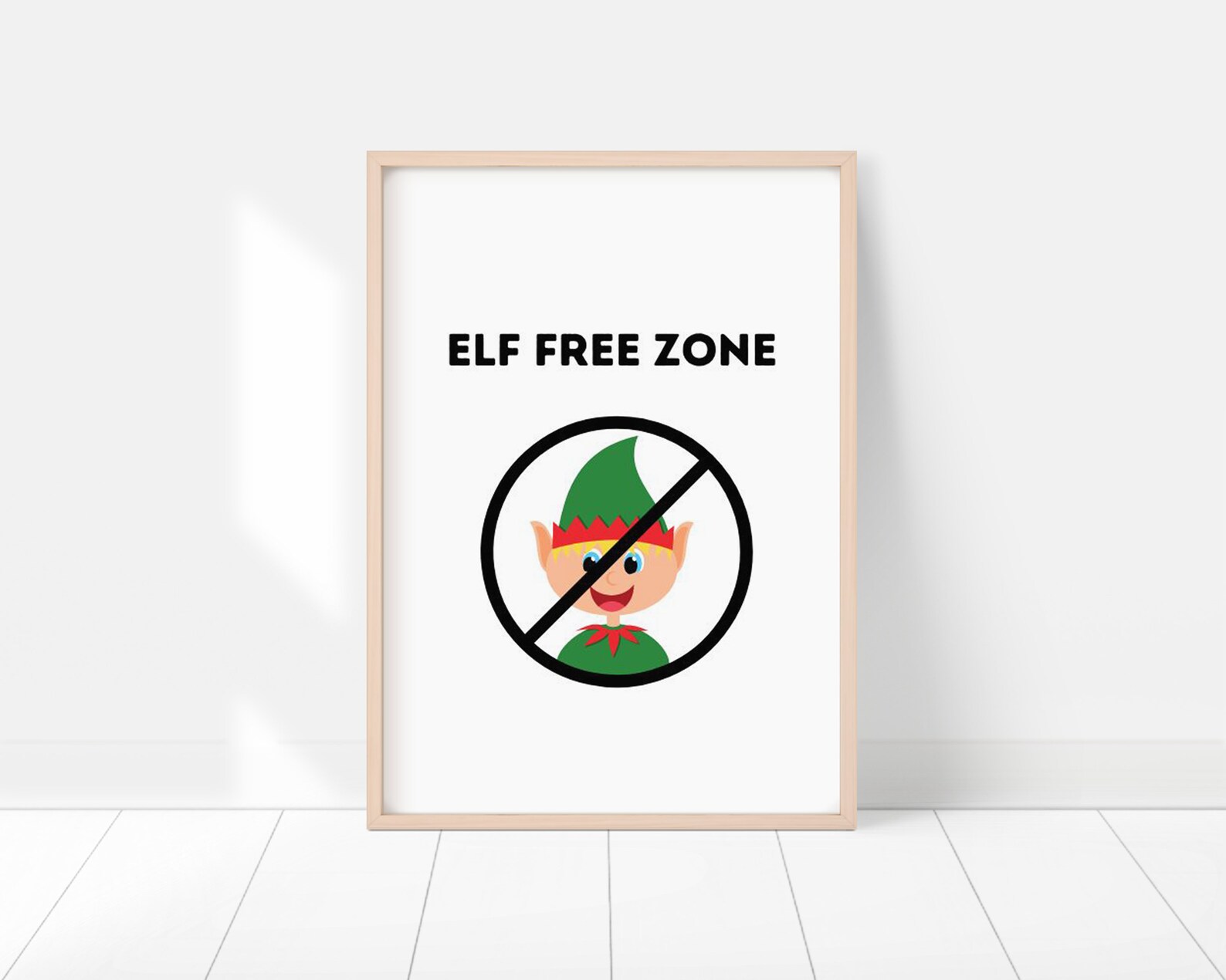 Elf Free Zone No Elf Elf Sign Elf Poster Elf Print Funny - Etsy