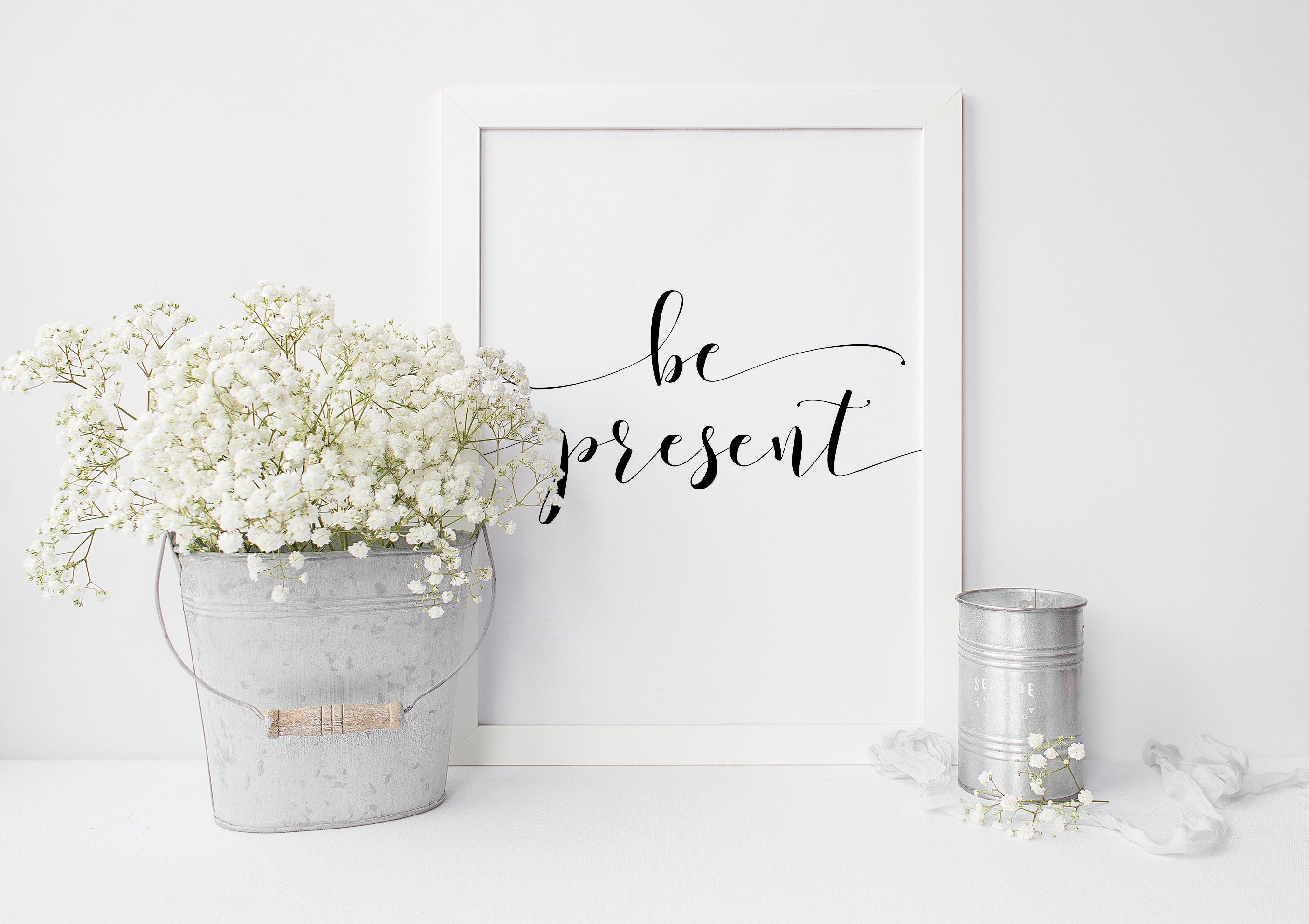 Be Present Mindfulness Quotes Printable Wall Art - Etsy