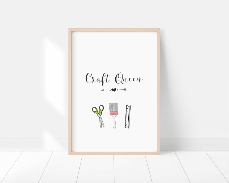 Craft Queen, Craft Room Sign, Craft Room Wall Art, Sewing Room Sign ...