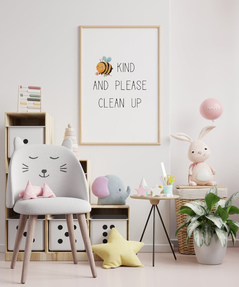 Bee Kind, Be Kind, Please Clean Up, Clean up Sign, Clean up Printable ...