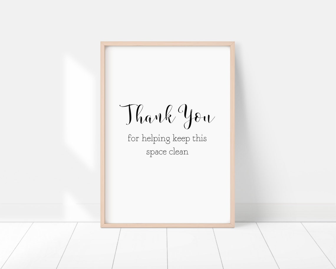 Thank You for Keeping This Place Clean Keep It Clean Sign - Etsy