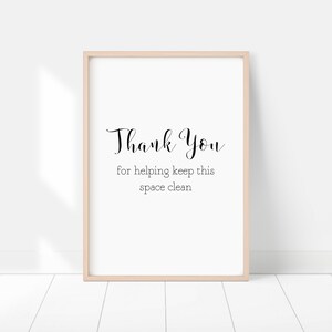Thank You for Keeping This Place Clean Keep It Clean Sign - Etsy