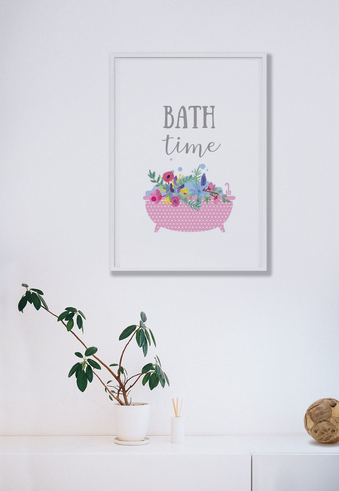 Bath Time Sign Bath Time Print Printable Bathroom Art | Etsy