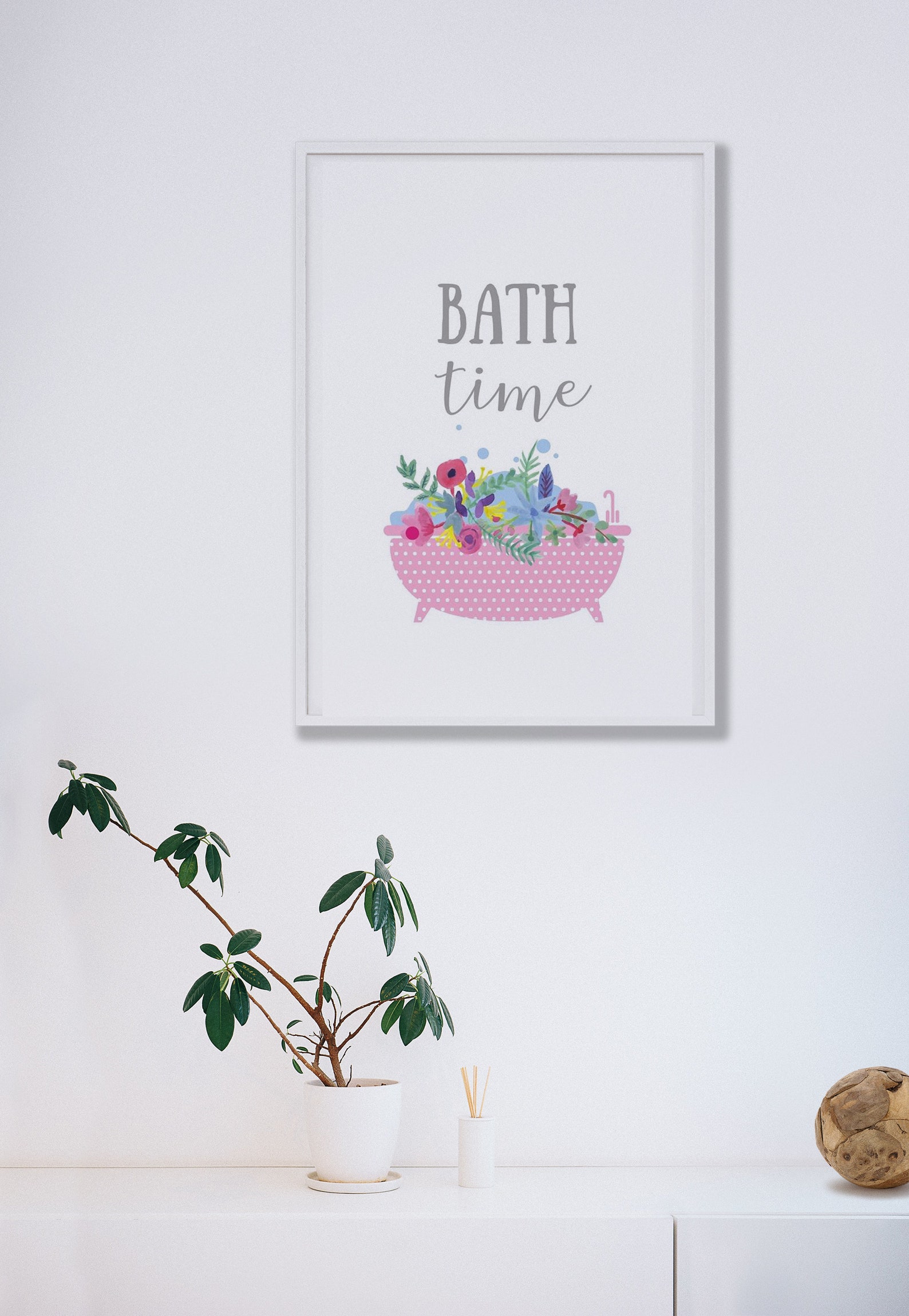 Bath Time Sign Bath Time Print Printable Bathroom Art | Etsy