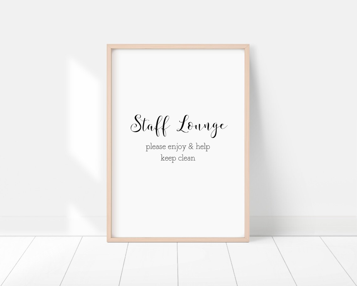 Staff Lounge Sign, Office Wall Art, Office Art, Office Signs, Staff ...