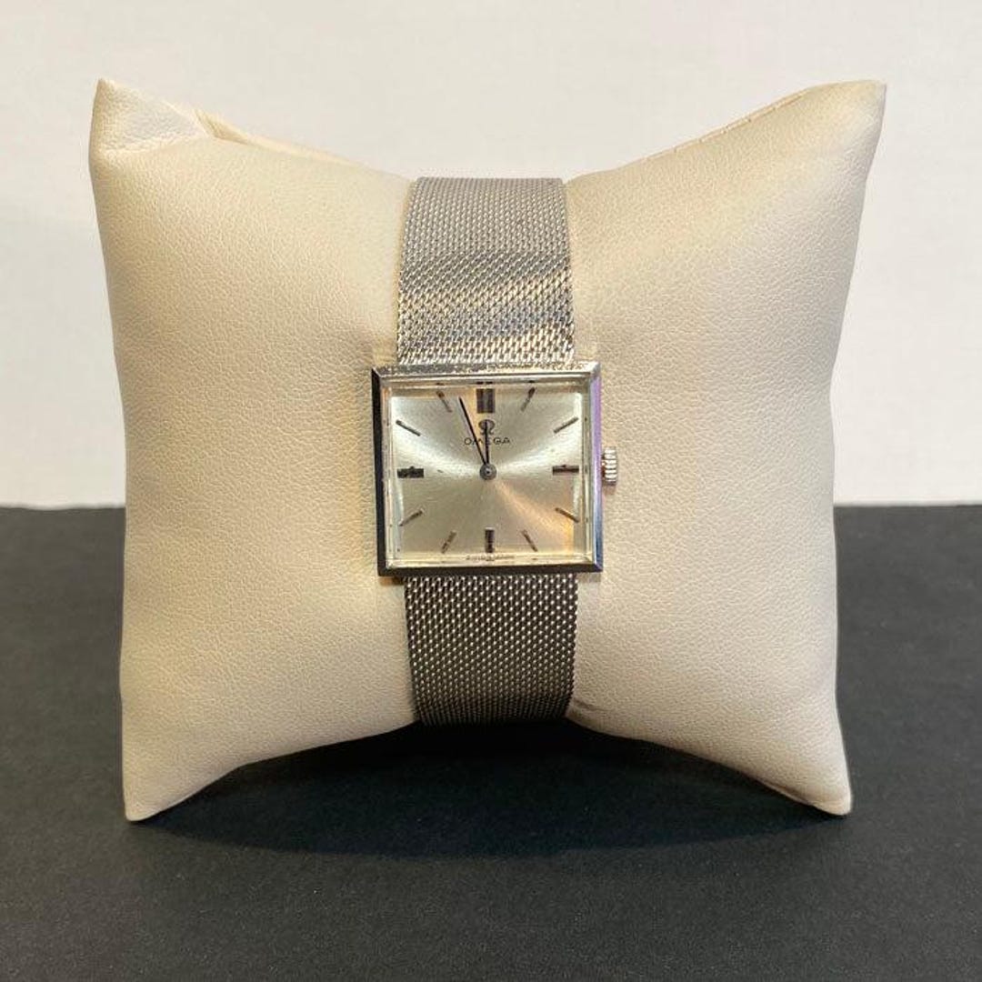 The 14K White Gold Omega Mesh Band Watch - Etsy