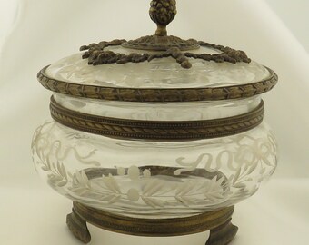 Glass powder jar | Etsy