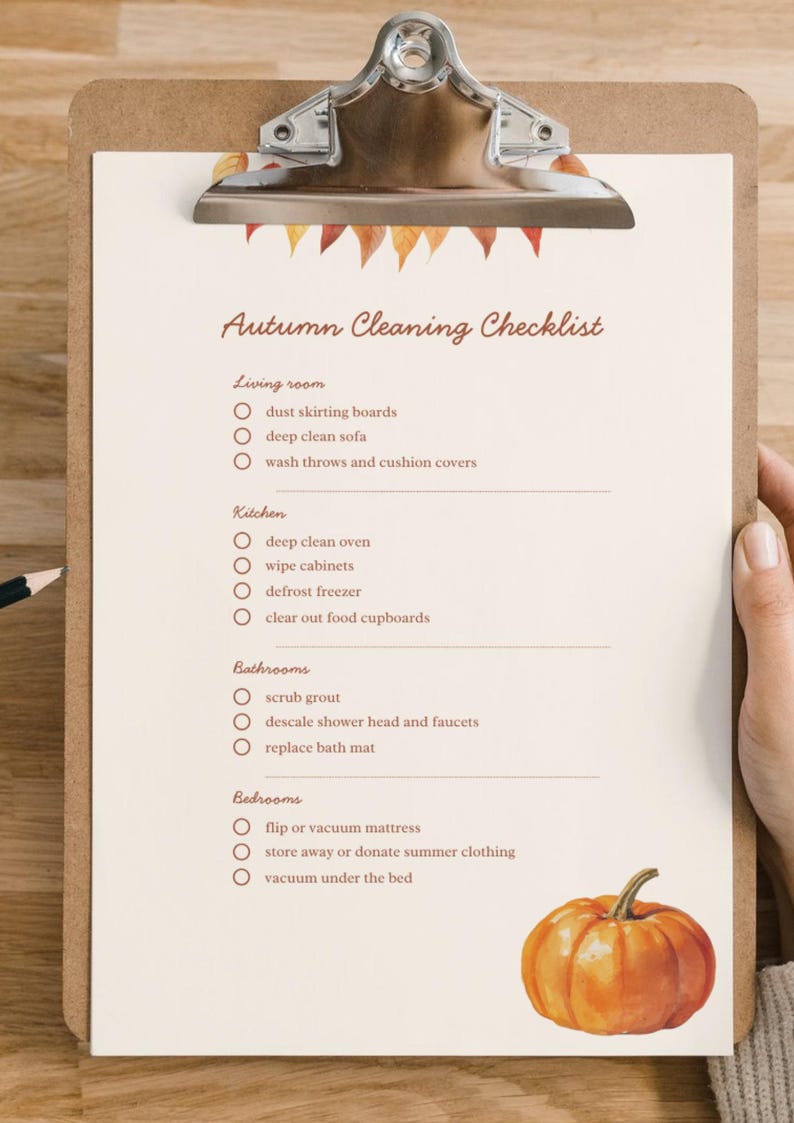 Autumn Cleaning Checklist Printable | Fall Home Refresh Deep Clean ...