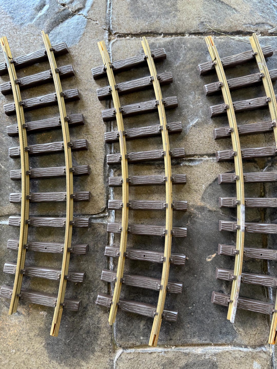 12 G Scale Curved Solid Brass Rails With Plastic Sleepers Plus Electric ...