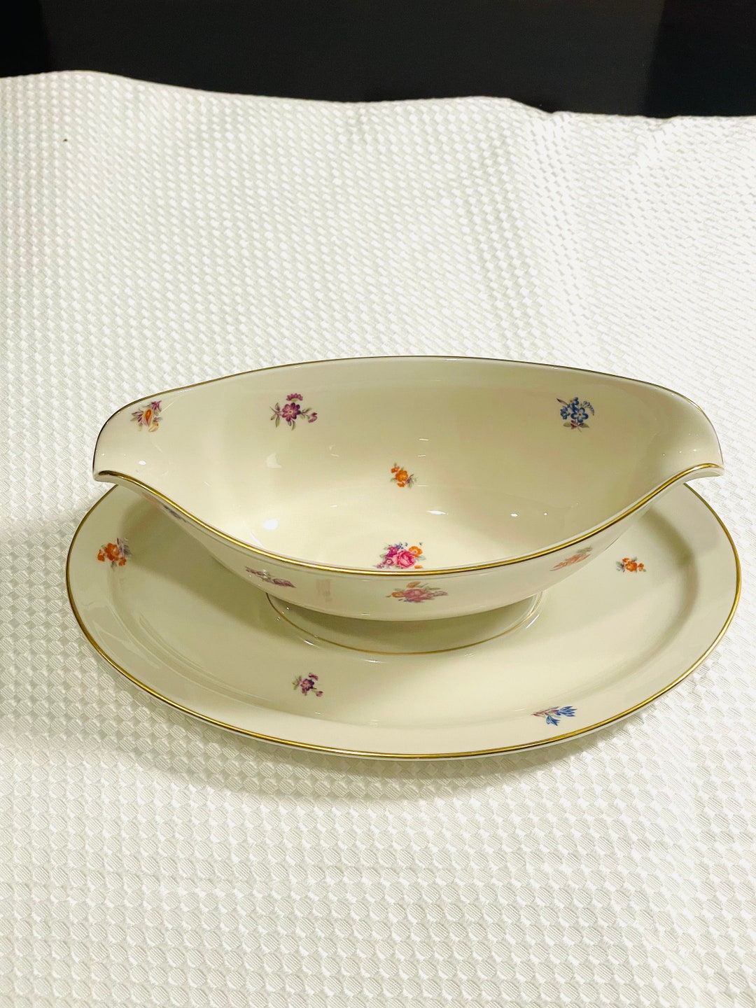 Pickard China Floral Chintz Pattern Gravyboat - Etsy