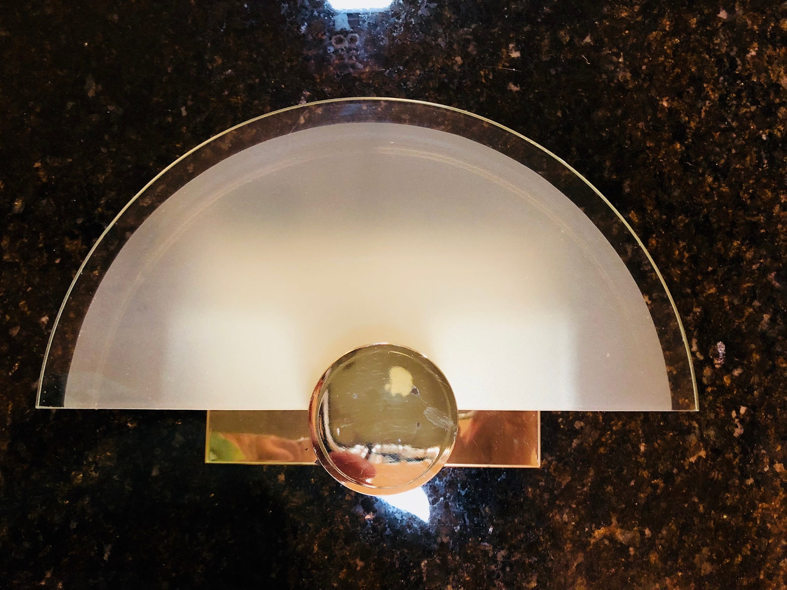 Mid Century Modern Gold With Half Moon Frosted and Clear Edge | Etsy