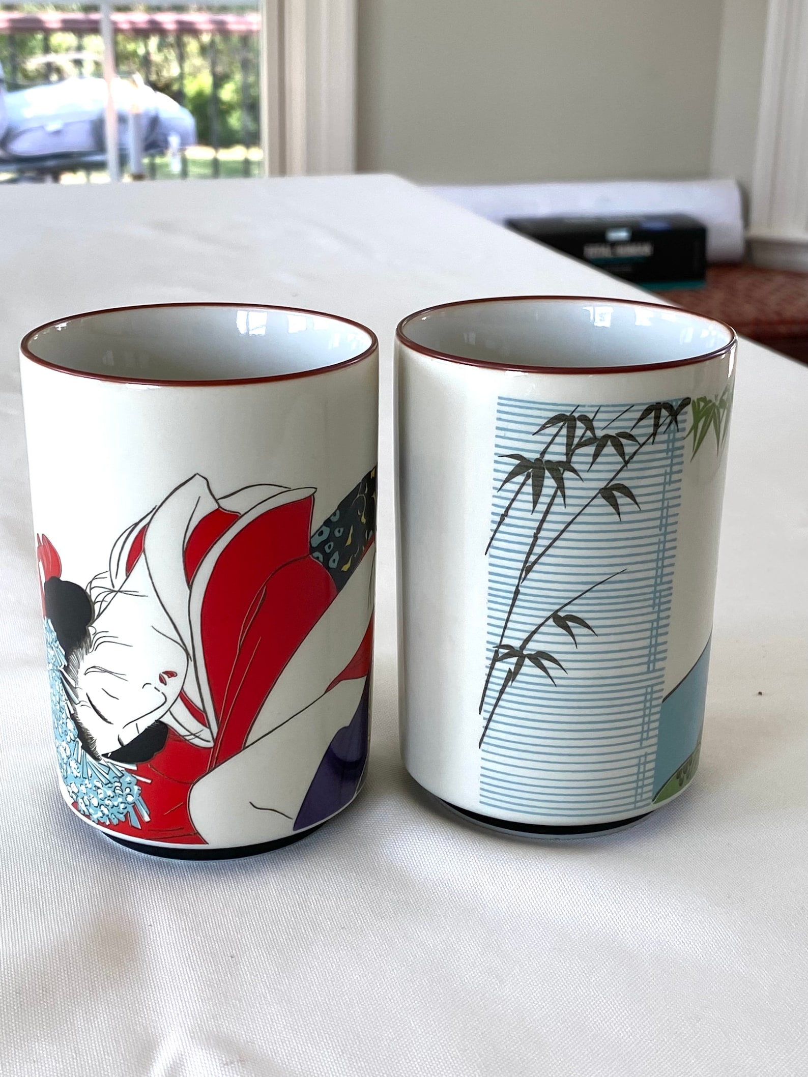 Geisha Girl Handleless Ceramic Mugs 12 Ounce Pair | Etsy