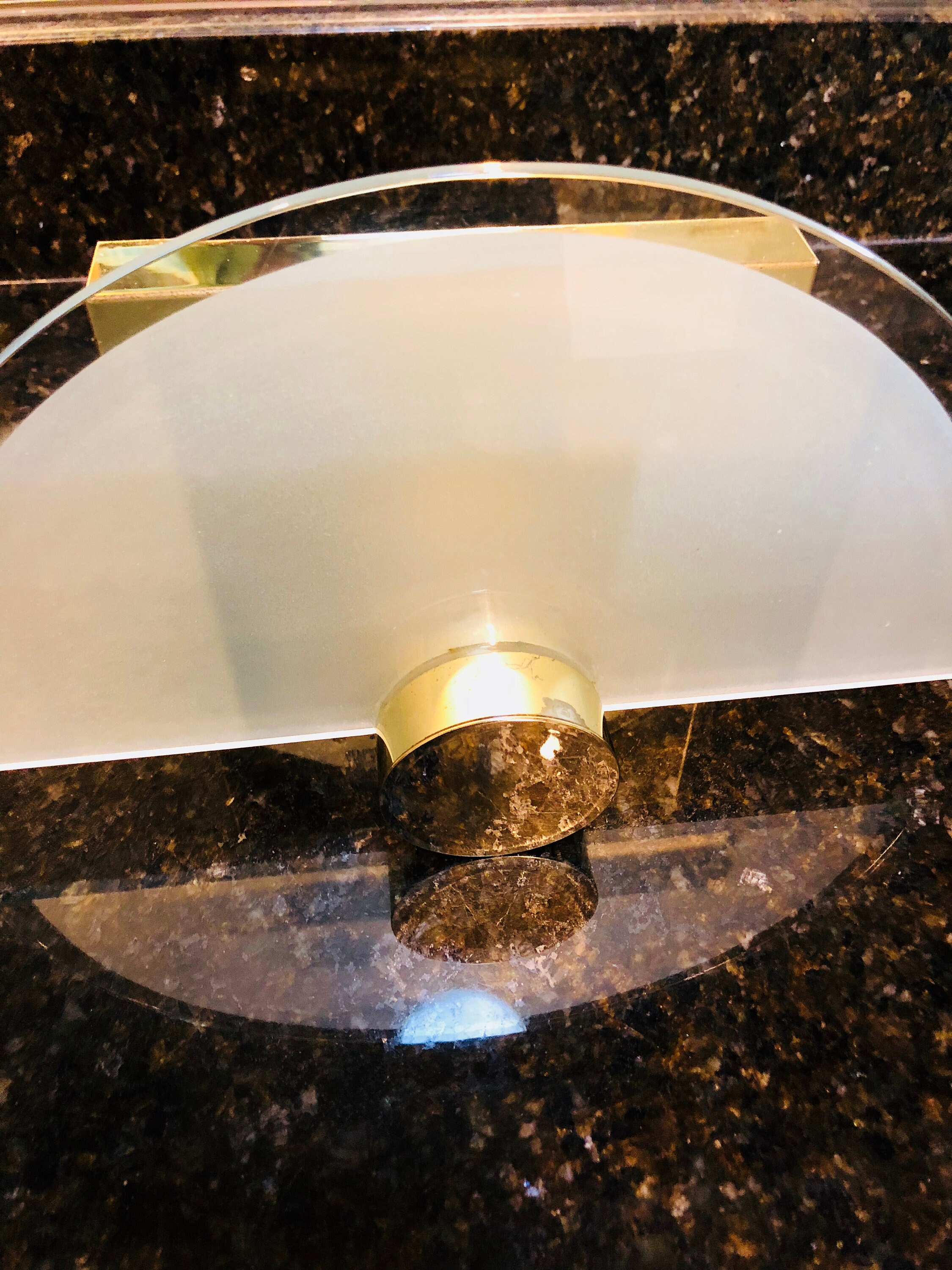 Mid Century Modern Gold With Half Moon Frosted and Clear Edge | Etsy