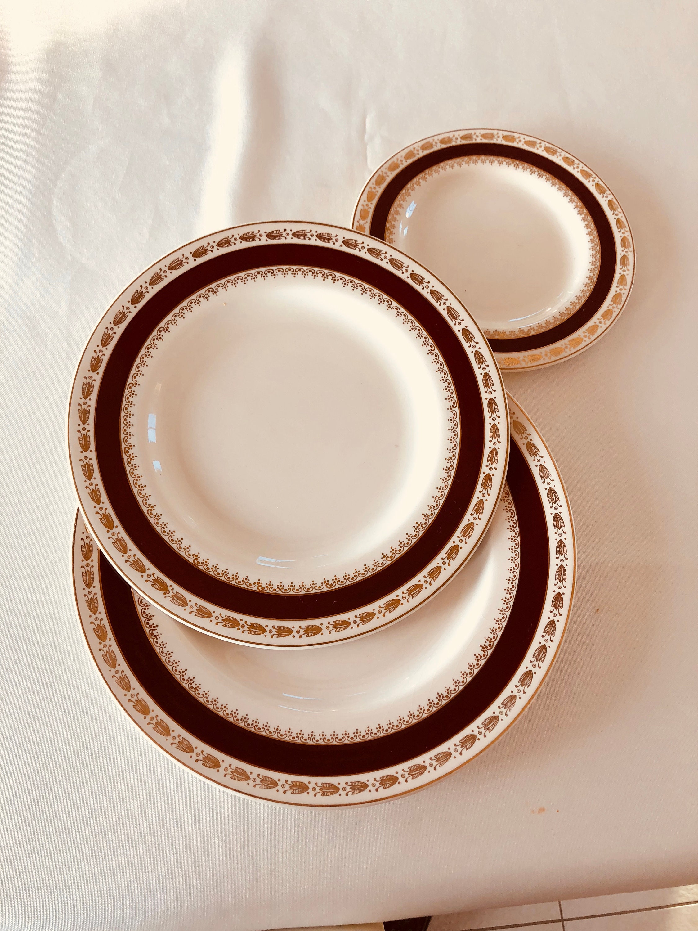 Eight 3 Piece Dinnerware Sets of Crown Ducal Made in England Porcelain ...