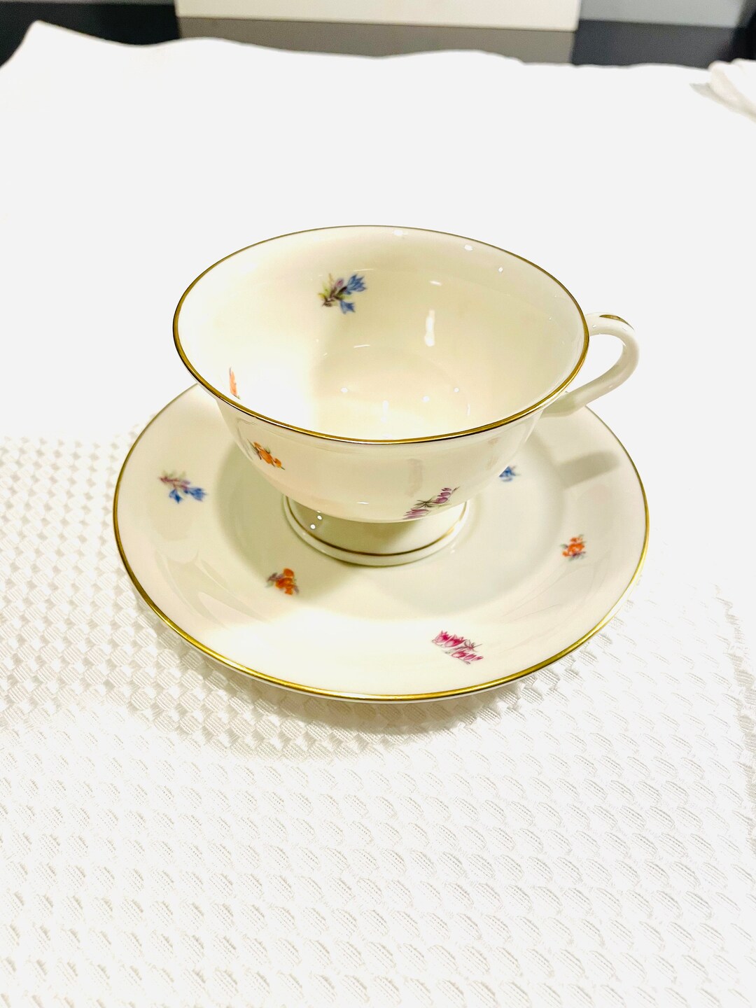 Pickard China Floral Chintz Pattern Footed Cup and Saucer Set - Etsy