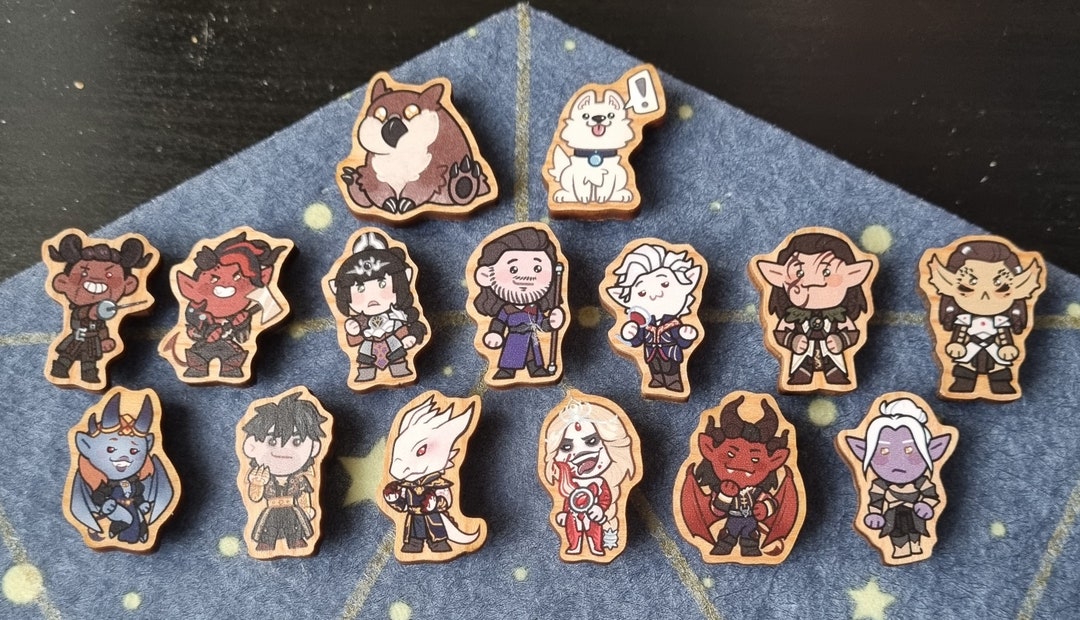 BG3 Wooden Pins (17 Characters!) - Etsy