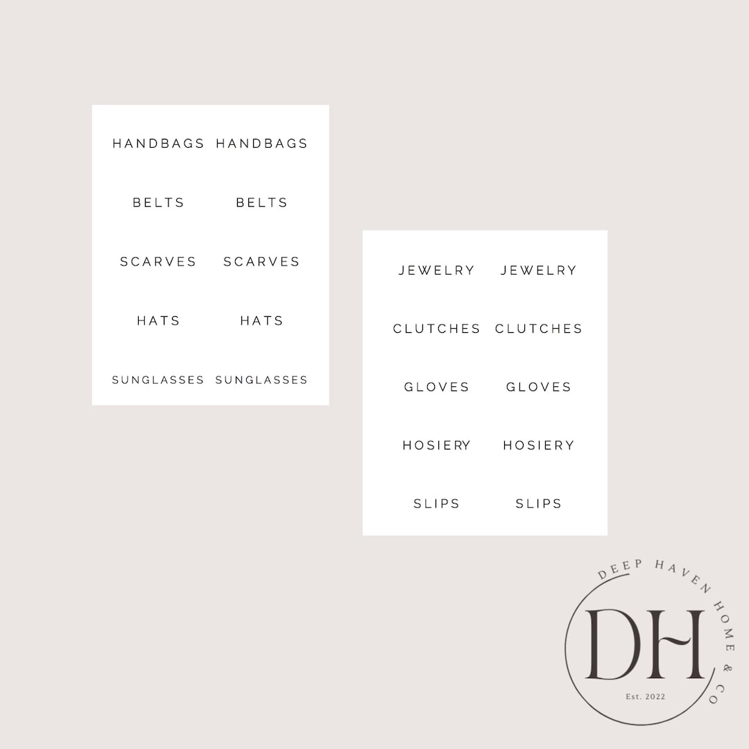 Accessories Organization Label Set Minimalistic Digital Download ...