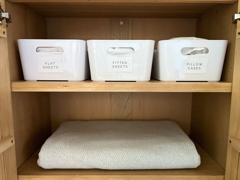 Linen Closet Organization Labels Minimalistic Printable Digital ...