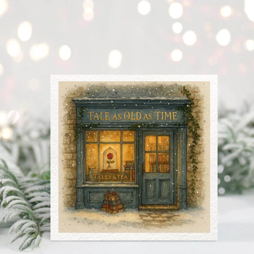 Tale as Old as Time Bookshop Card | Beauty and the Beast Inspired ...