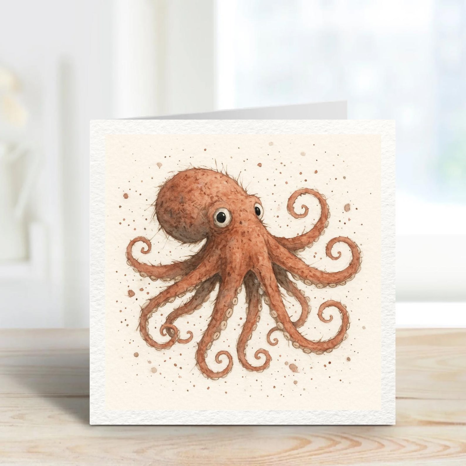 Cute Octopus Greeting Card – Watercolour Ocean Animal Art – Birthday ...