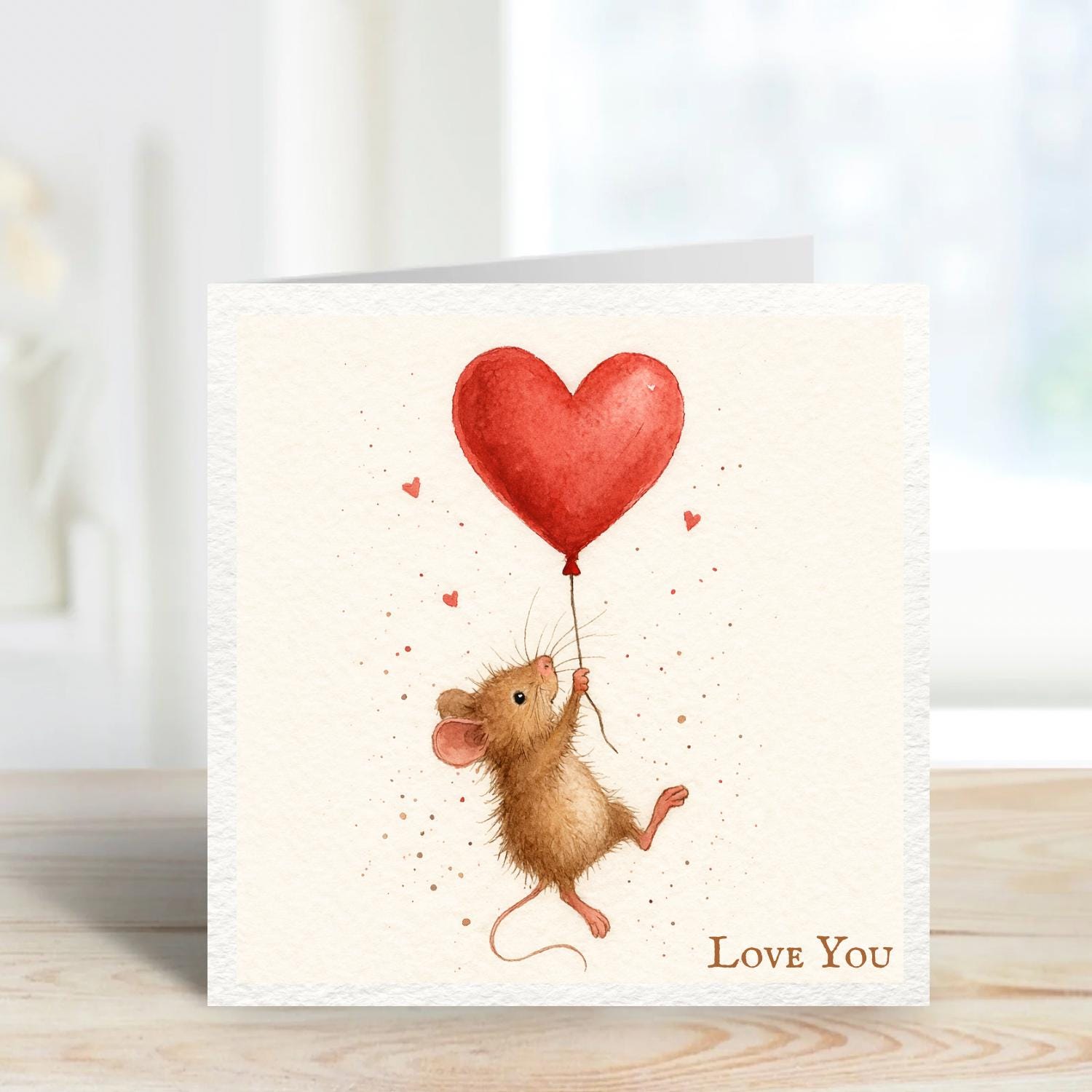 Love You Card Cute Mouse | Romantic Valentine Card | Anniversary Card ...