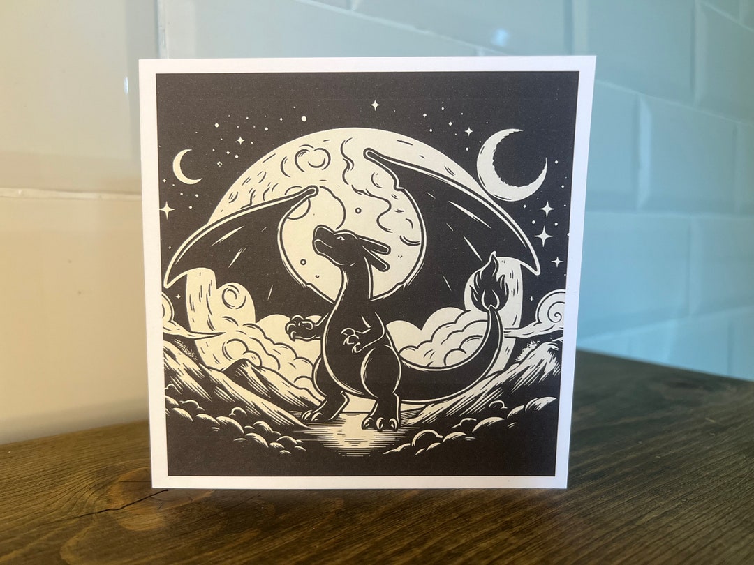 Charizard Dragon Draconic Bipedal Blank Greeting Card - Etsy