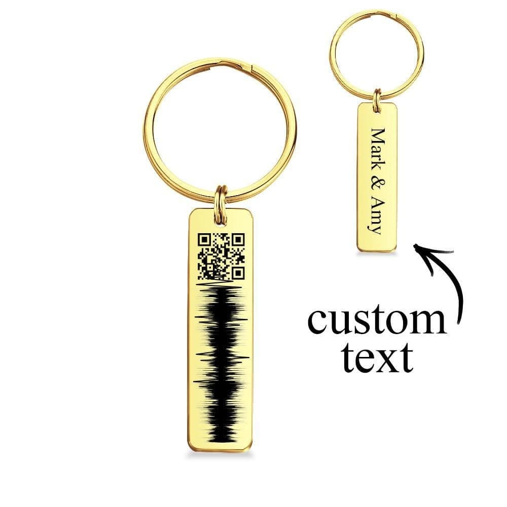 Custom Engraved Keychain QR Code With YOUR VOICE Recorded. Add Your ...