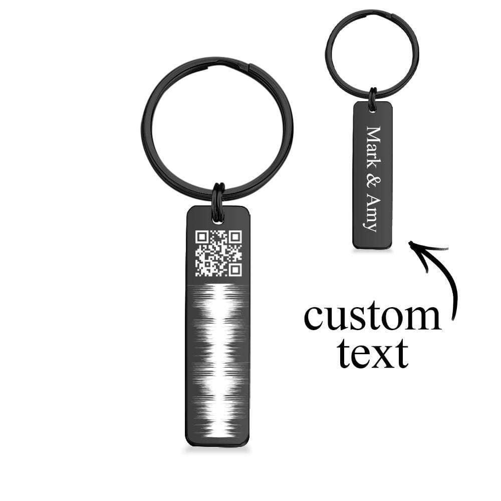 Custom Engraved Keychain QR Code With YOUR VOICE Recorded. Add Your ...