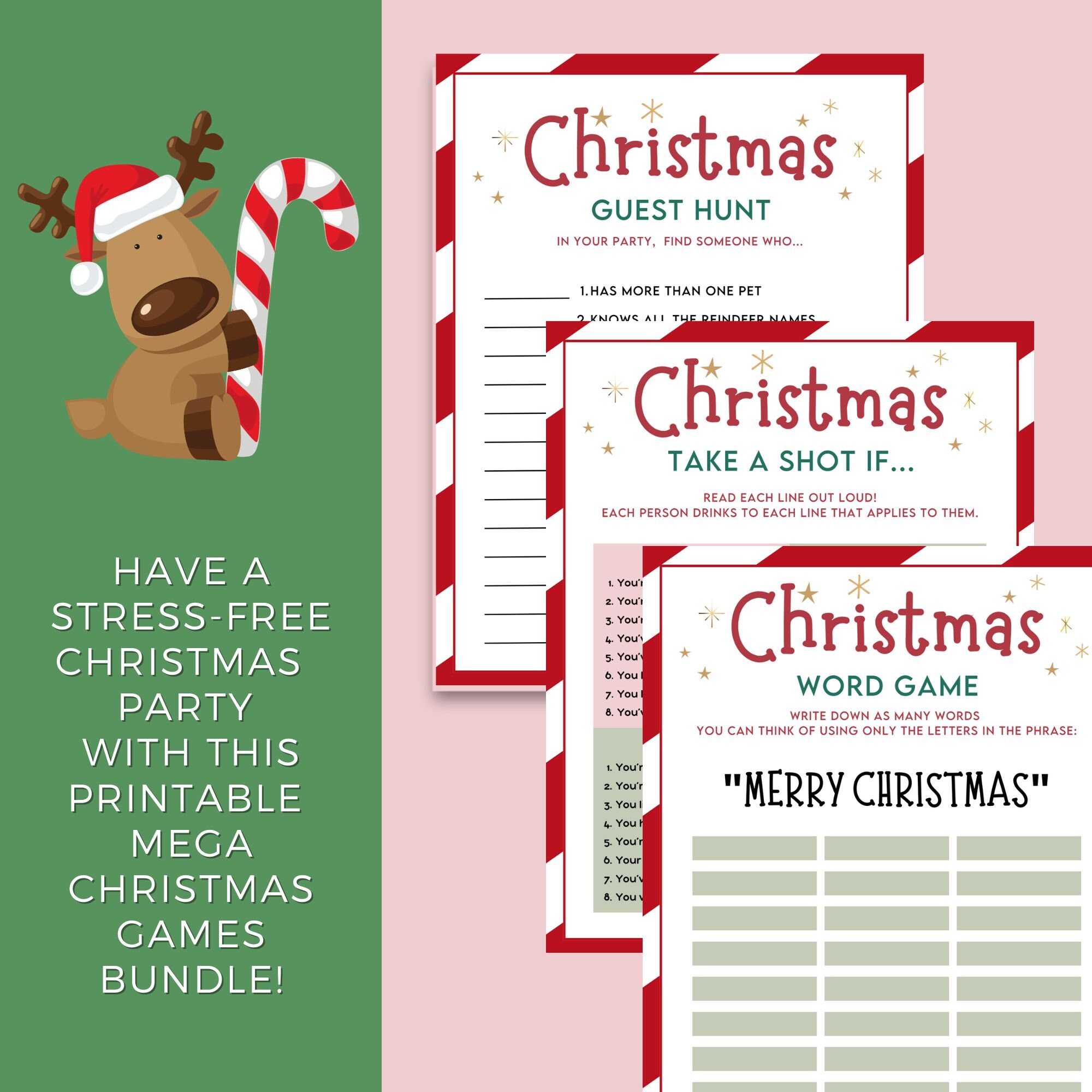Huge Christmas Party Games Bundle! Festive Home or Office Fun, Holiday ...