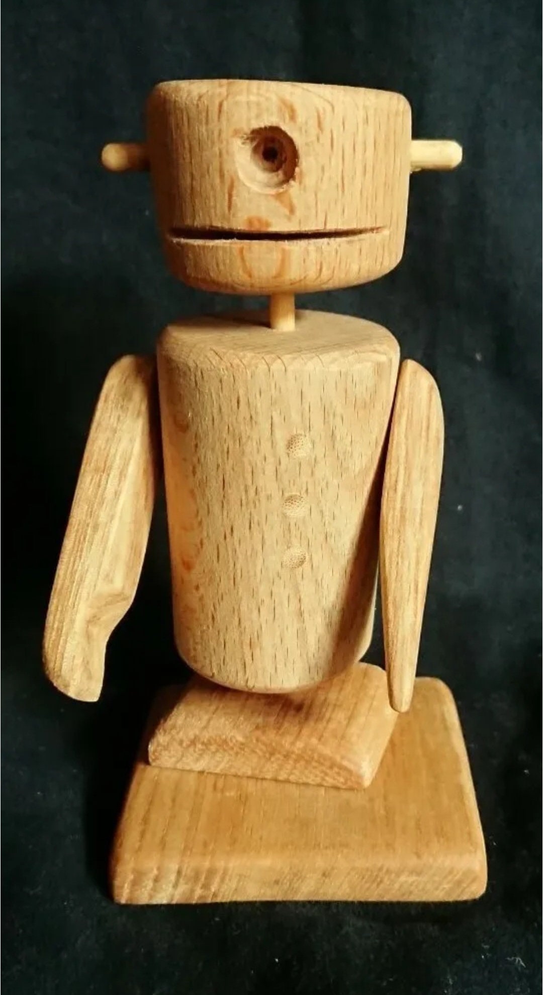 Hand Carved Wooden Robot Figure Made From Re-claimed Furniture Moveable ...