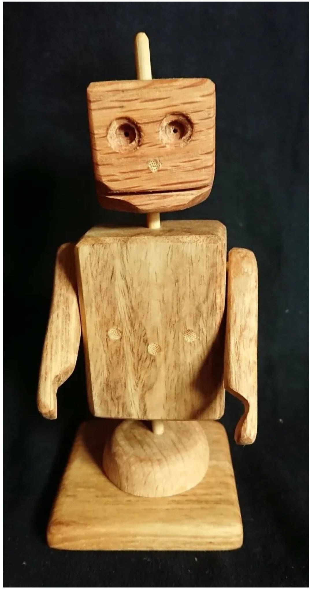 Hand Carved Wooden Robot Figure Made From Re-claimed Furniture Moveable ...