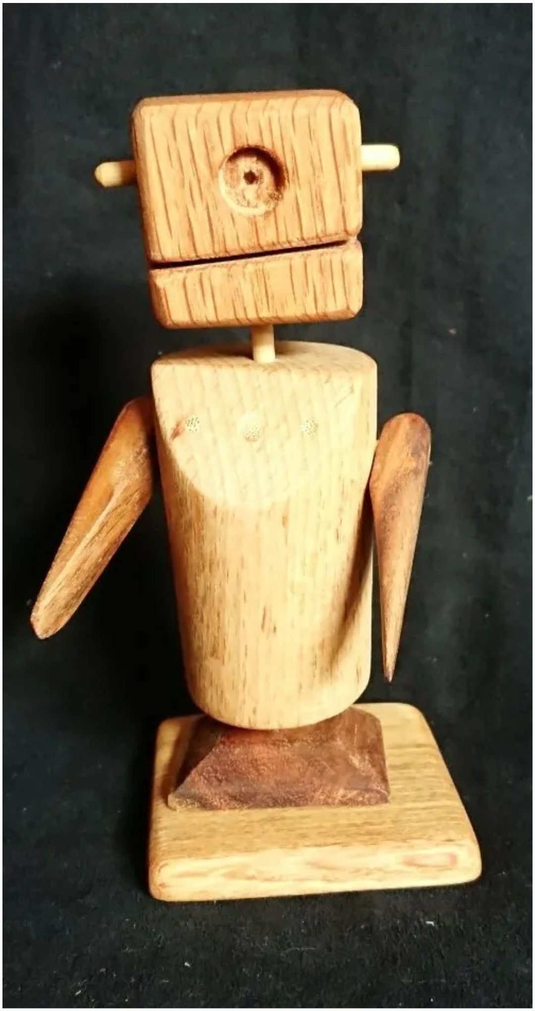 Hand Carved Wooden Robot Figure Made From Re-claimed Furniture Moveable ...
