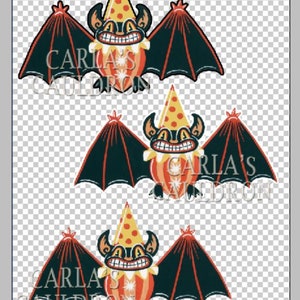Bat Clip Art Retro Halloween Clipart Vintage Style Folk Primitive ...