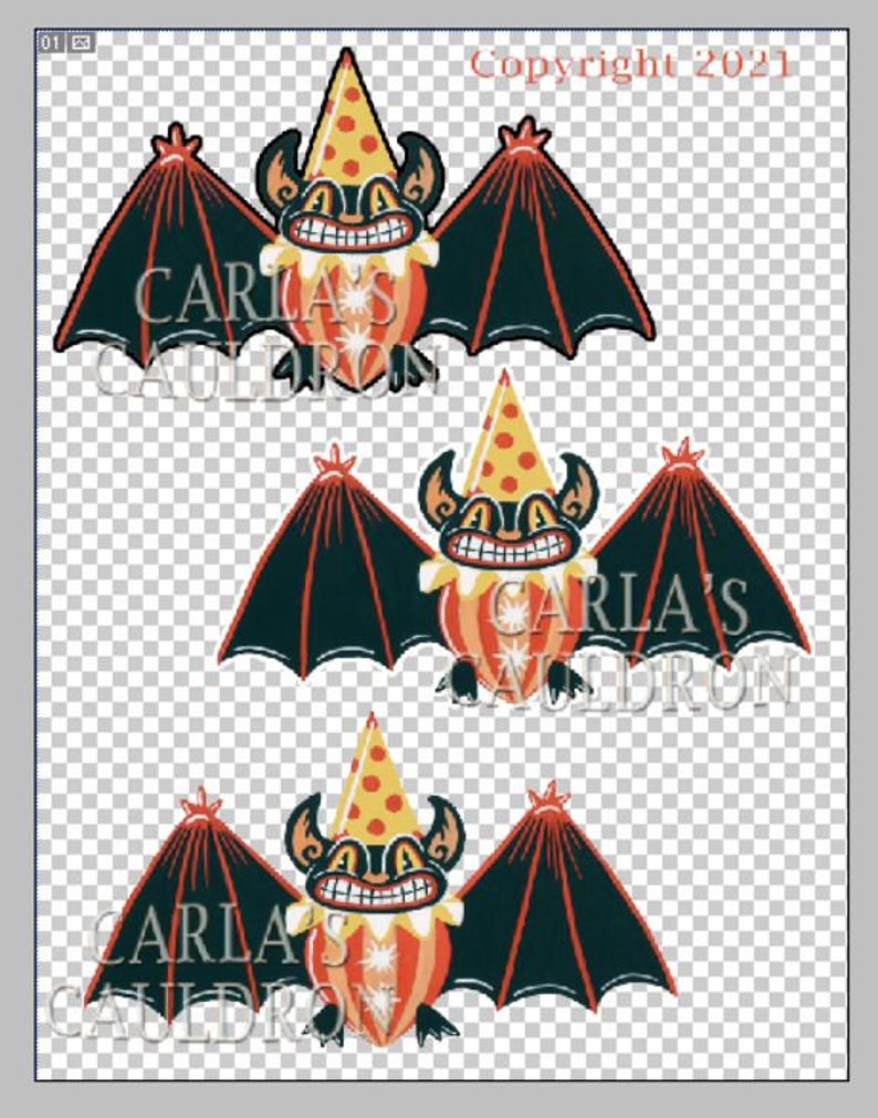 Bat Clip Art Retro Halloween Clipart Vintage Style Folk Primitive ...