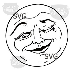 Moon Face SVG Man in the Moon Download Cricut Cutter File - Etsy